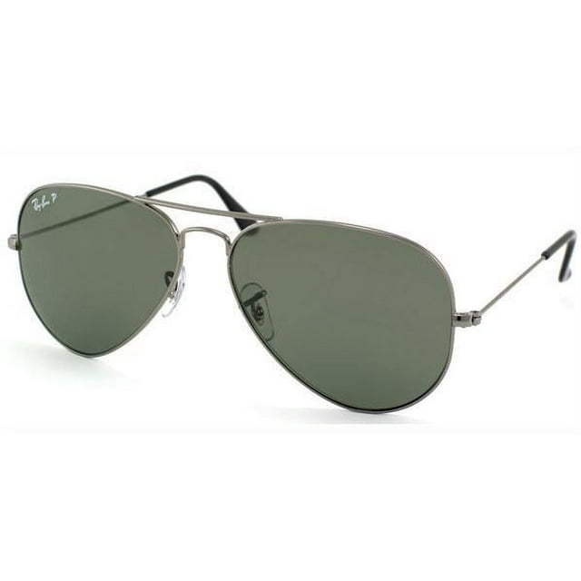 Ray-Ban Unisex Aviator Large Metal Sunglasses, Gunmetal Frame, Green ...