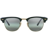 Ray Ban Clubmaster Chromance Polarized Silver/Green Unisex Sunglasses ...