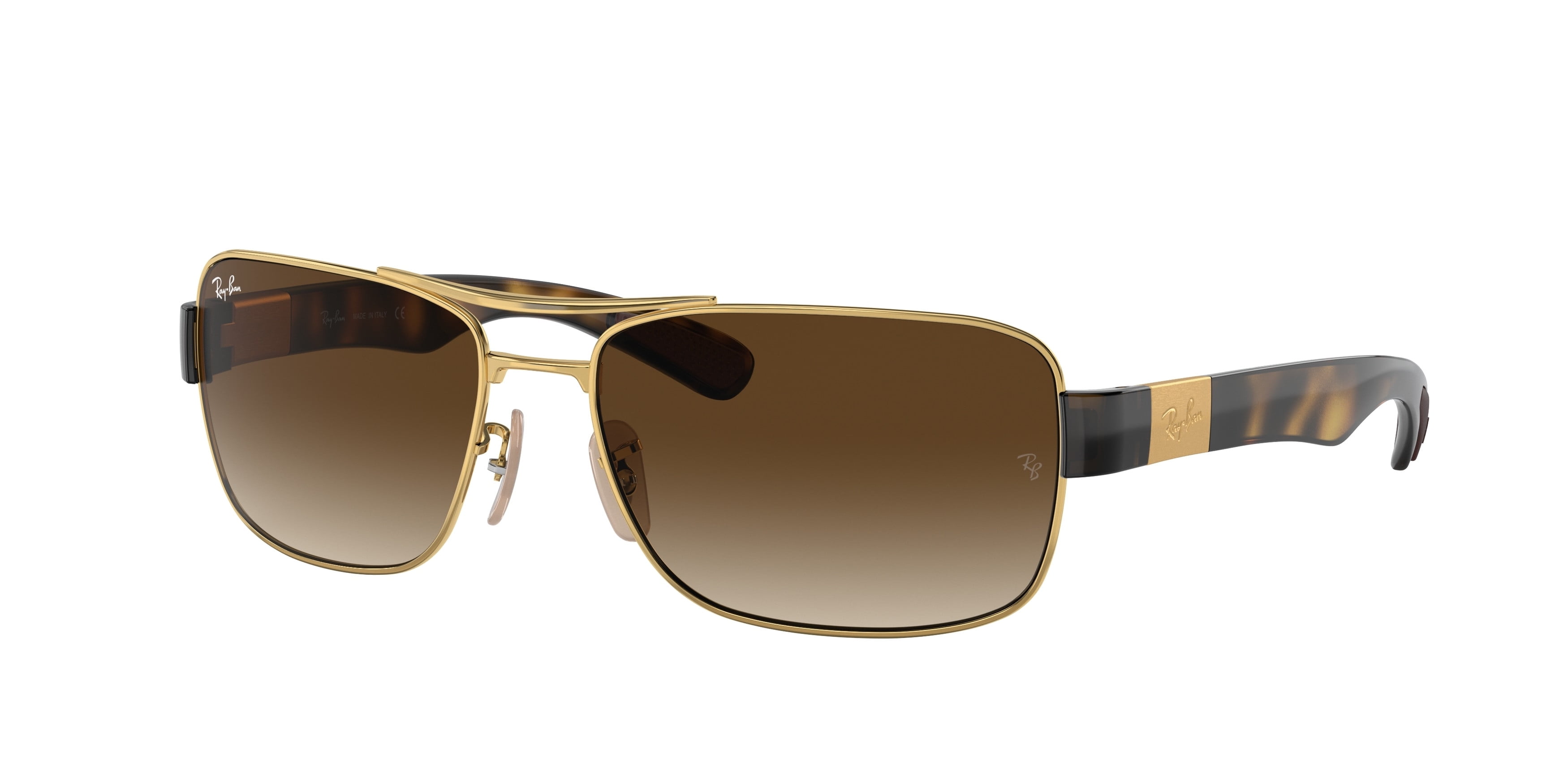 Ray-Ban Men's Gold Aviator Sunglasses, Gradient Active RB3522-001/13-64 ...