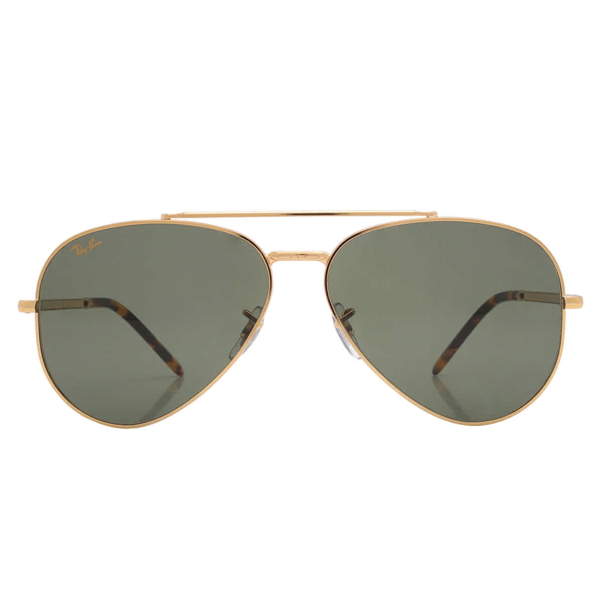 Ray Ban Unisex New Aviator Sunglasses, Green Lens, Legend Gold Metal ...