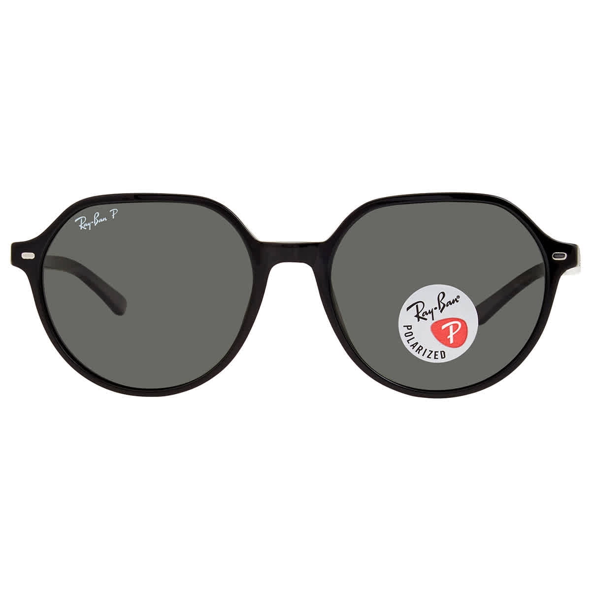 Ray-Ban RB2195 Thalia Square Sunglasses, Black/Polarized Green, 55 mm ...