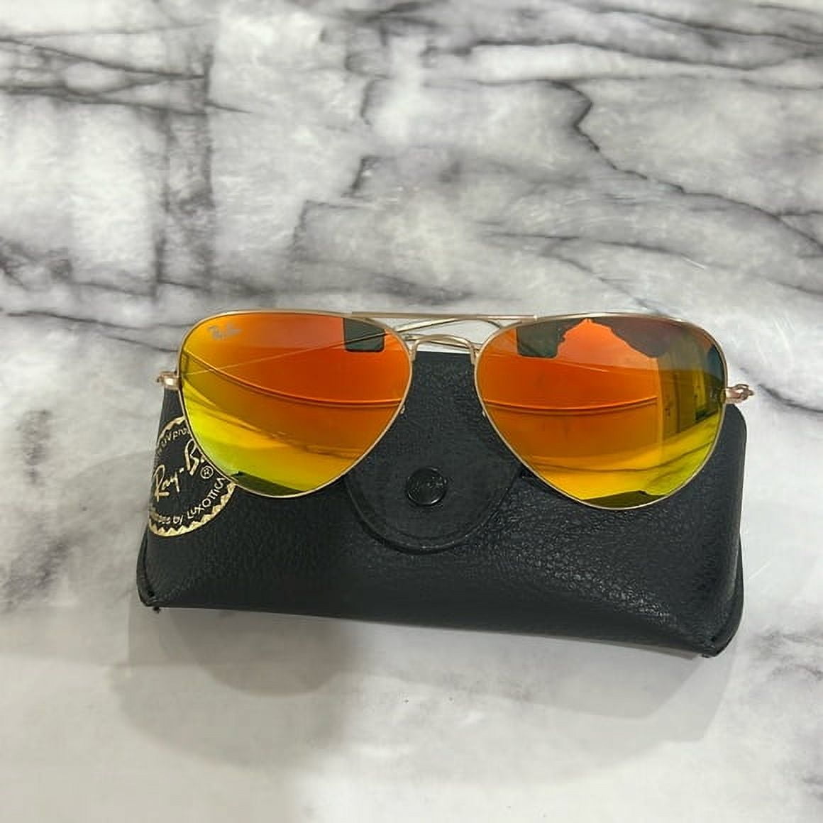 Ray Ban RB3025 Aviator Flash Sunglasses Orange - Walmart.com
