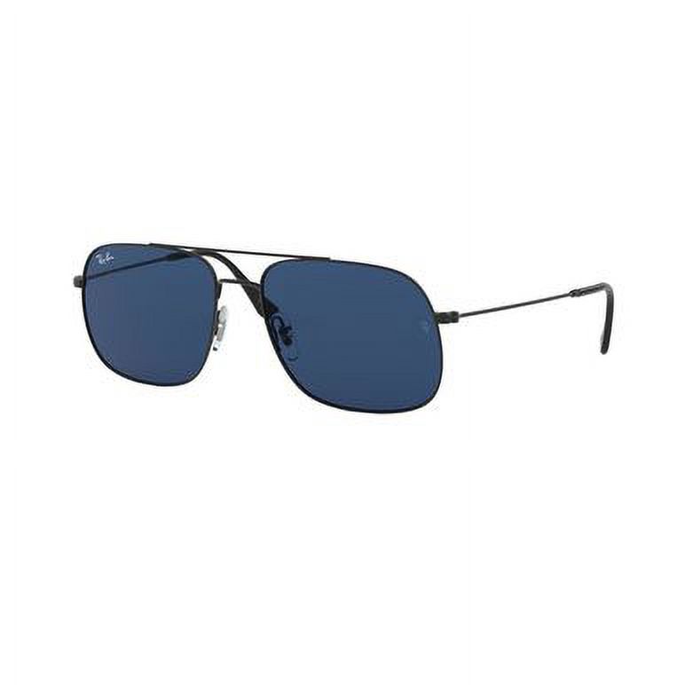 Ray-Ban RB3595-901480 Black Square Dark Blue Classic Lens Metal ...