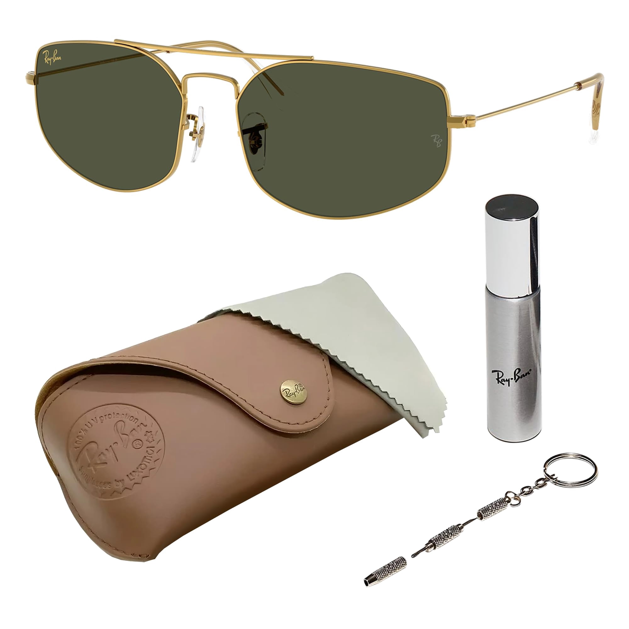 Ray-Ban RB3845 EXPLORER V Square-Round Shaped Non-Polarized Sunglasses ...
