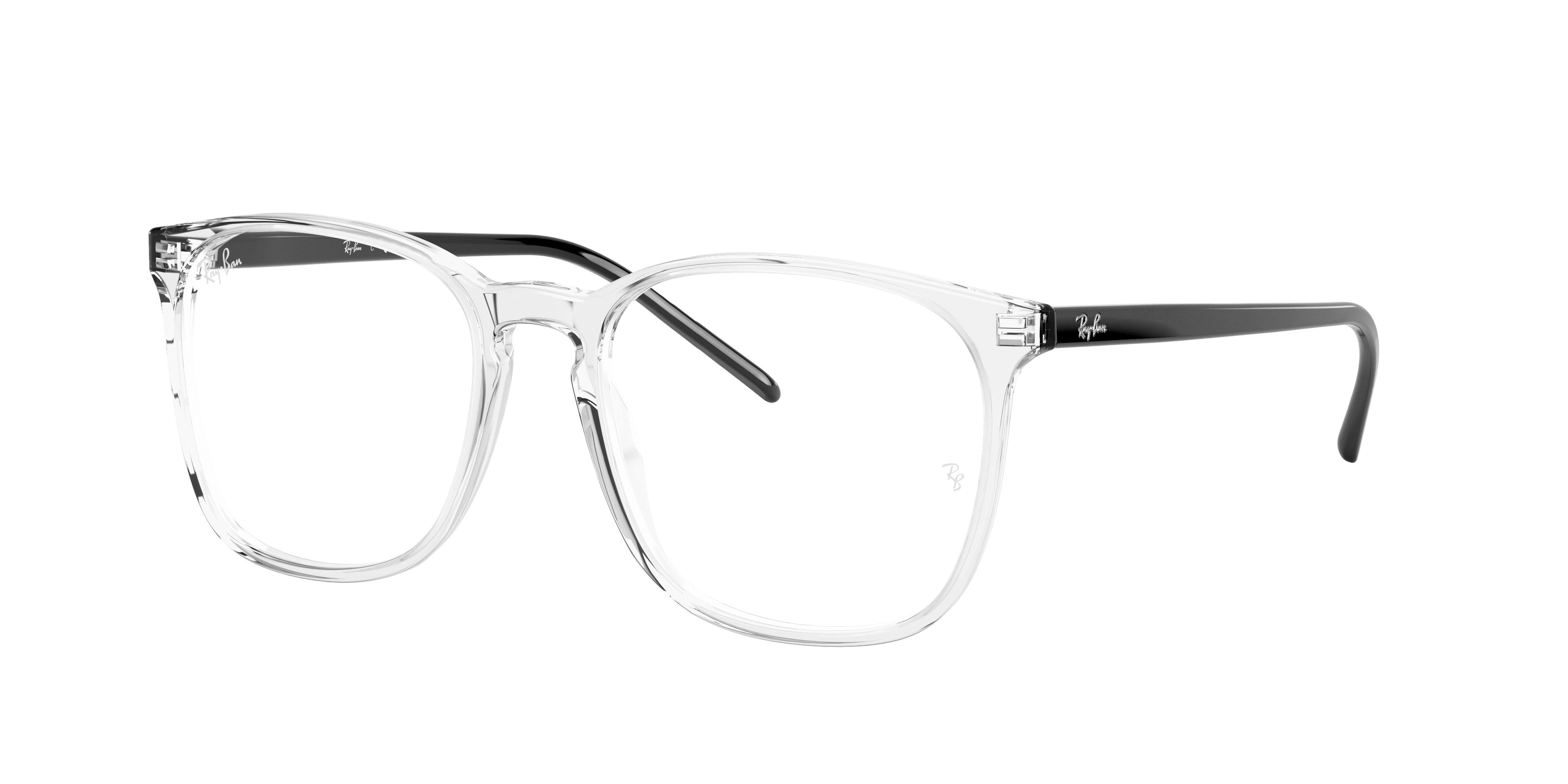 Ray-Ban RX7185 Square Prescription Eyeglass Frames, Transparent/Demo ...