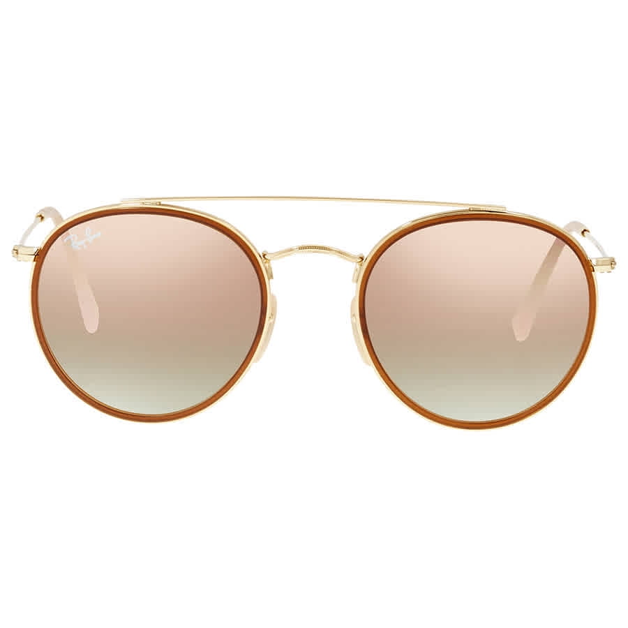 Ray Ban Metal Round Double Bridge Copper Gradient Flash Unisex ...