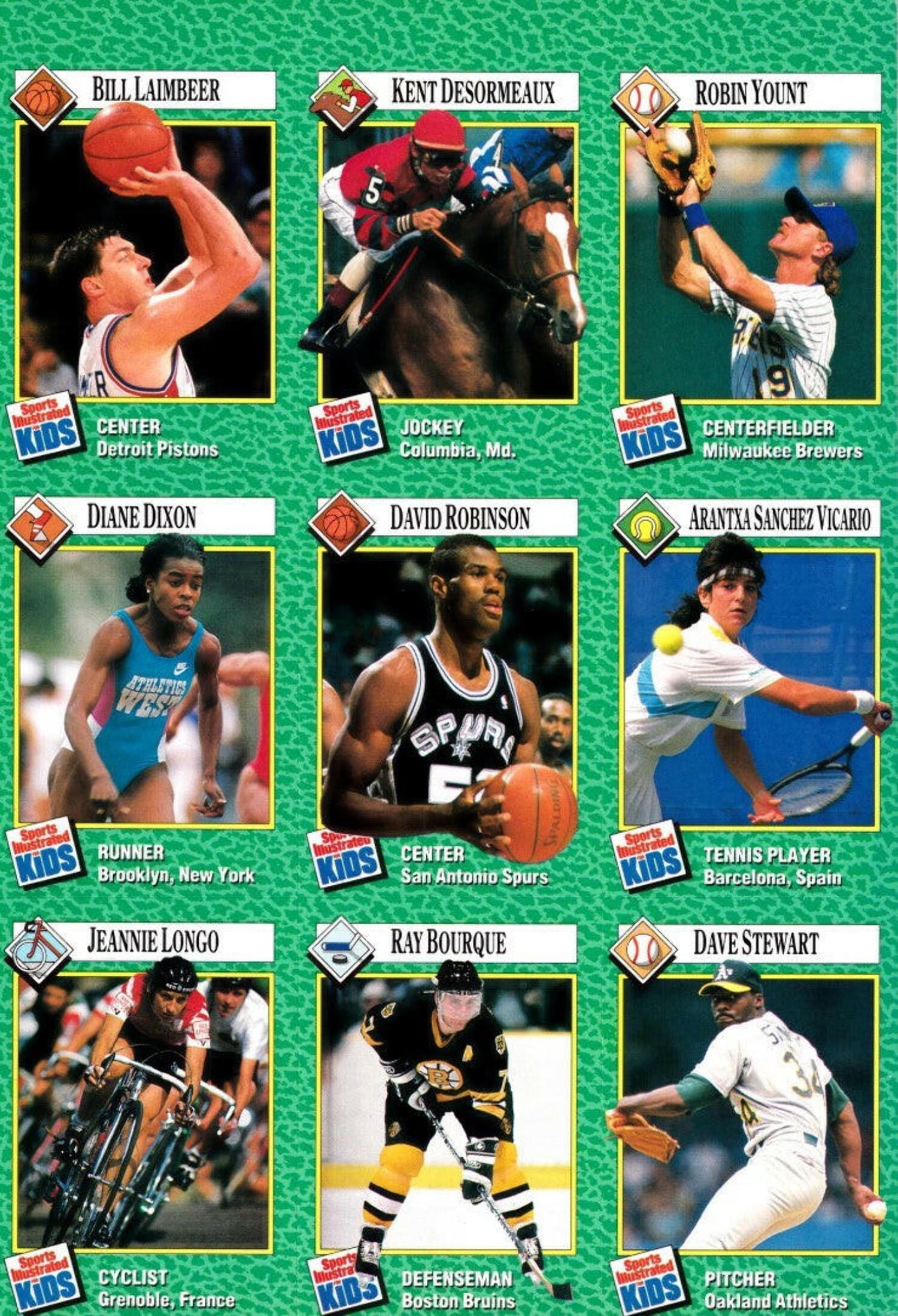 Ray Bourque David Robinson Arantxa Sanchez-Vicario Robin Yount 1990 ...
