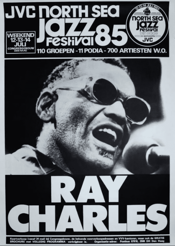 Ray Charles Jazz Poster 24x36 - Legendary Performer, Classic Art, Rare ...