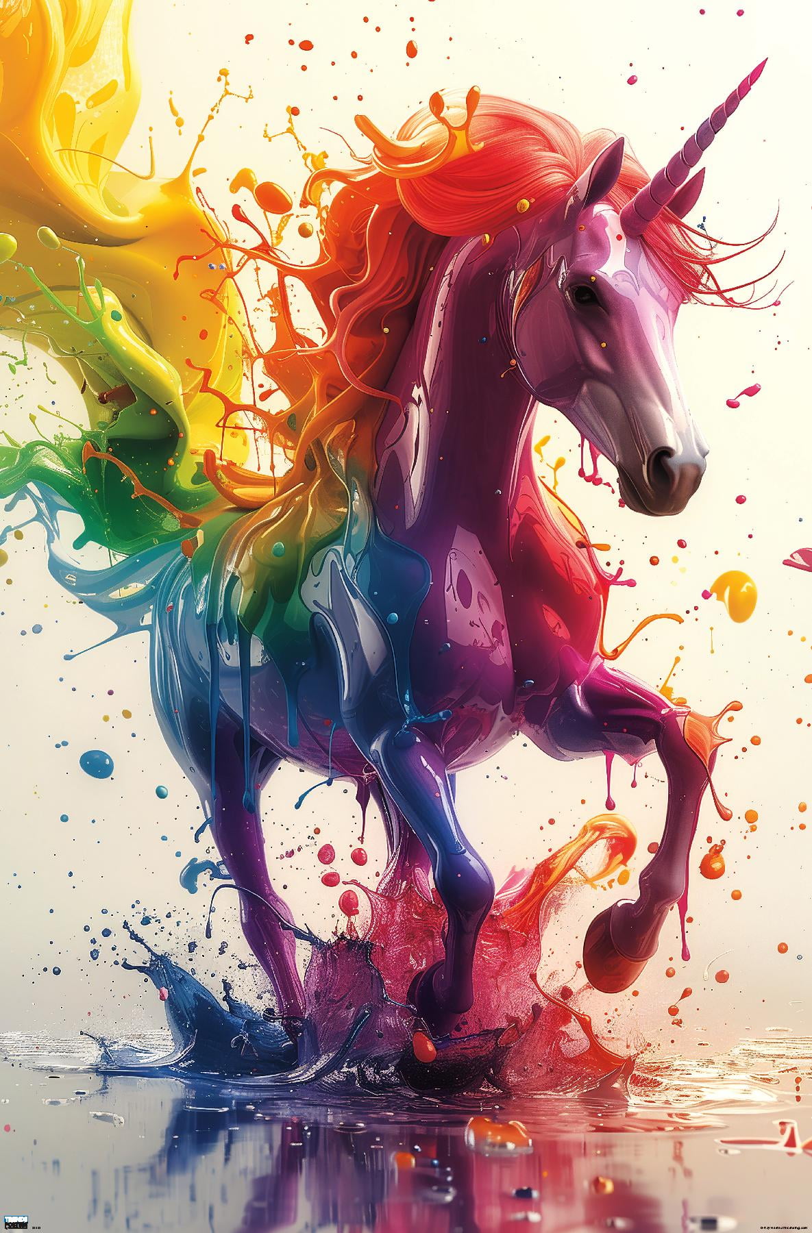 Ray Heere - Rainbow Unicorn Wall Poster, 14.725" x 22.375" - Walmart.com