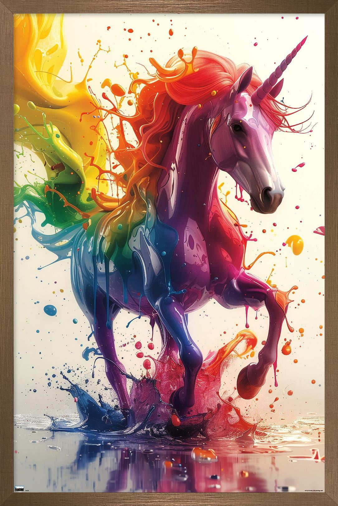 Ray Heere - Rainbow Unicorn Wall Poster, 22.375" x 34" Framed - Walmart.com