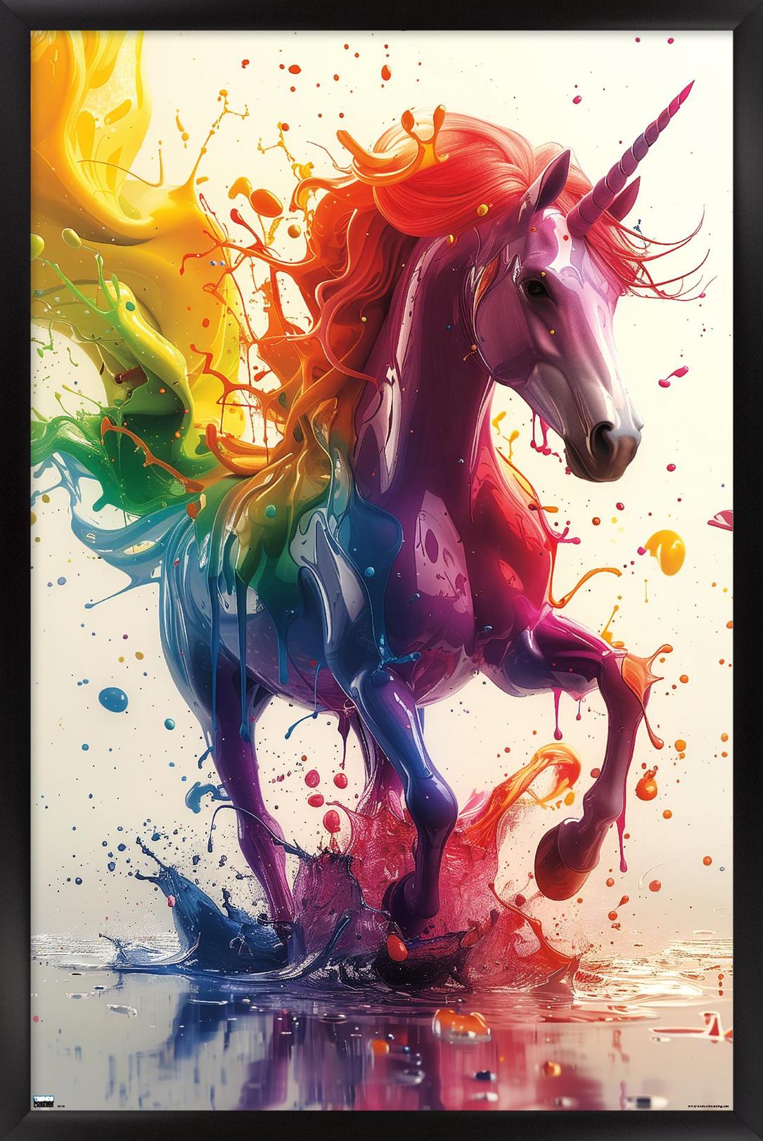 Ray Heere - Rainbow Unicorn Wall Poster, 22.375" x 34" Framed - Walmart.com
