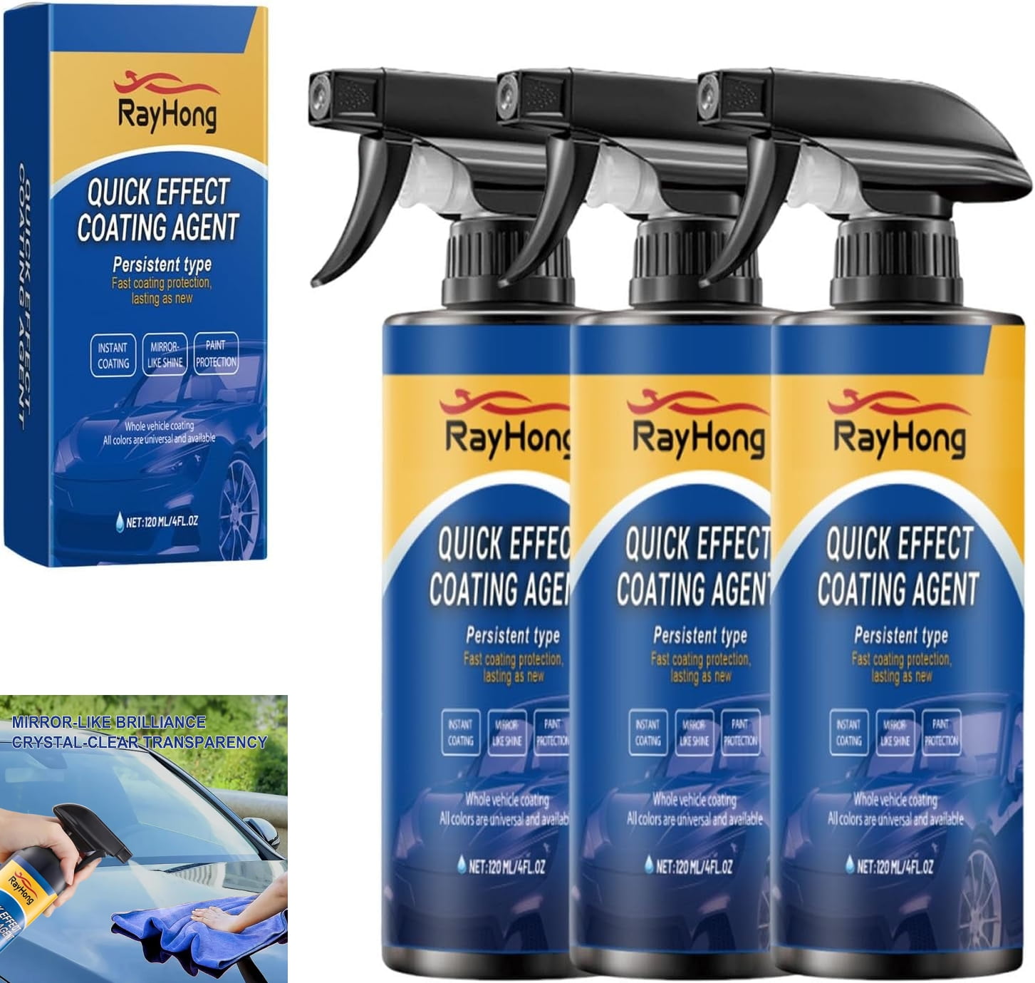 Ray Hong Spray Coating Agent, Multifunctional Advanced Car Quick-Acting Coating Agent Spray ...