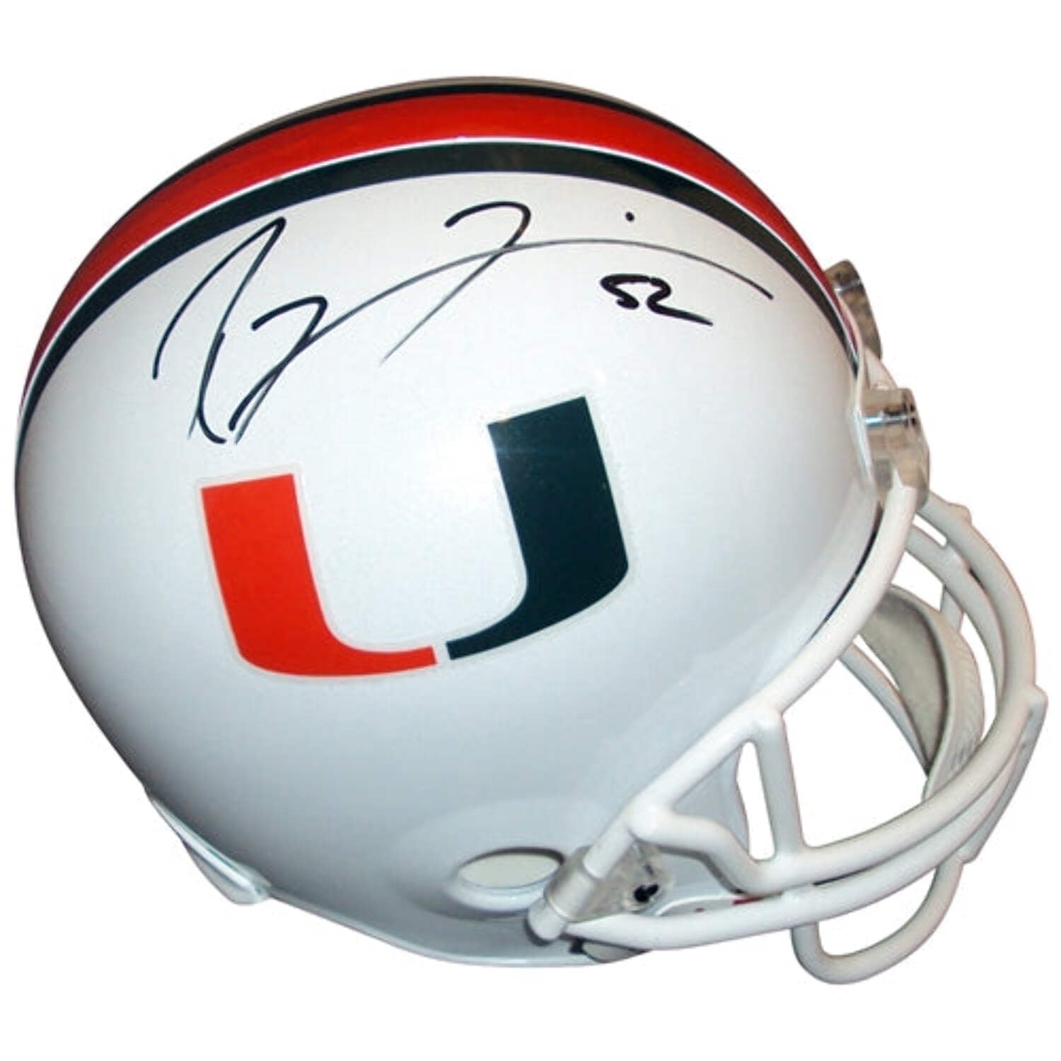 Ray Lewis Autographed Miami Hurricanes Deluxe Full-Size Replica Helmet ...