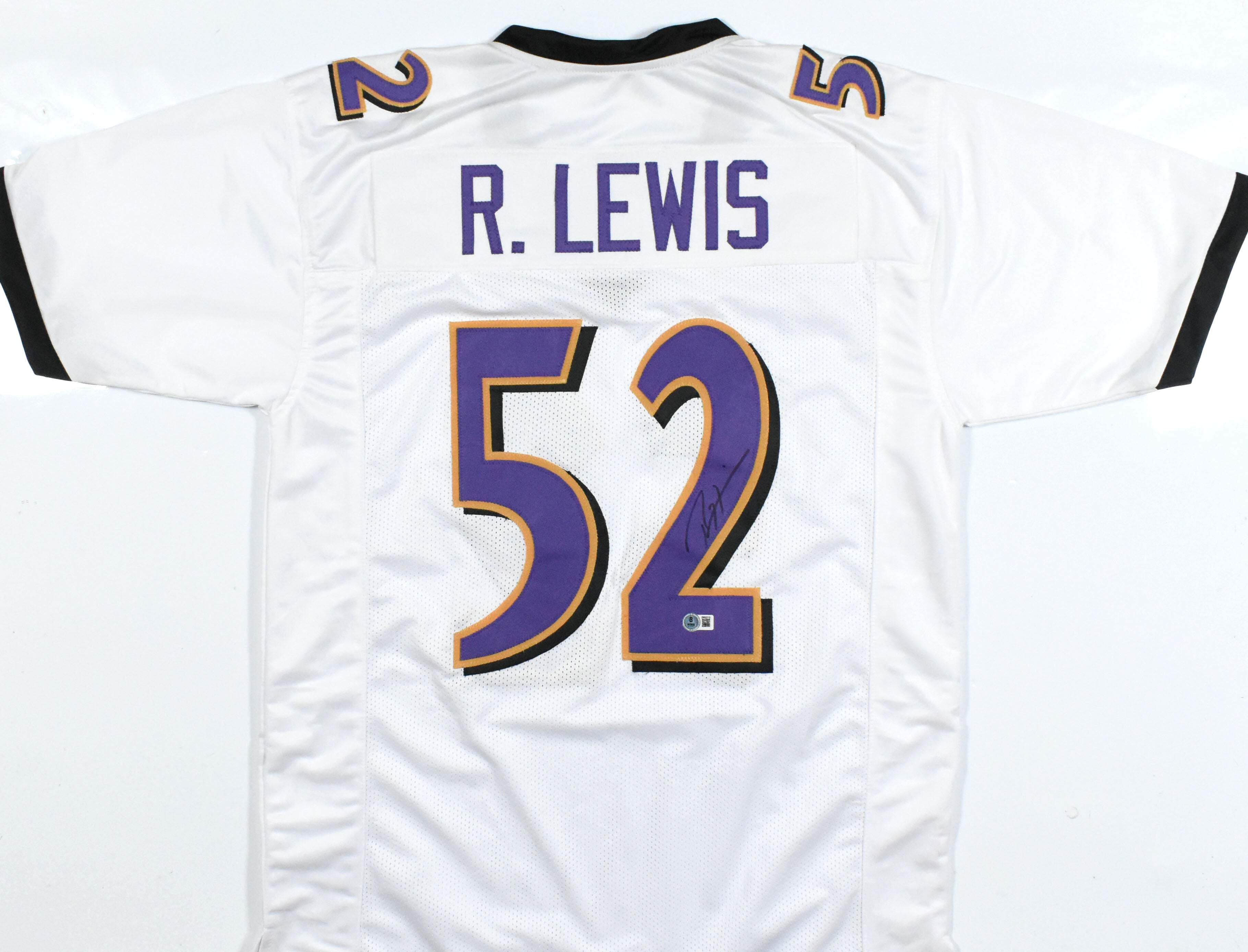 Ray Lewis Autographed White Pro Style Jersey - Beckett W Hologram ...