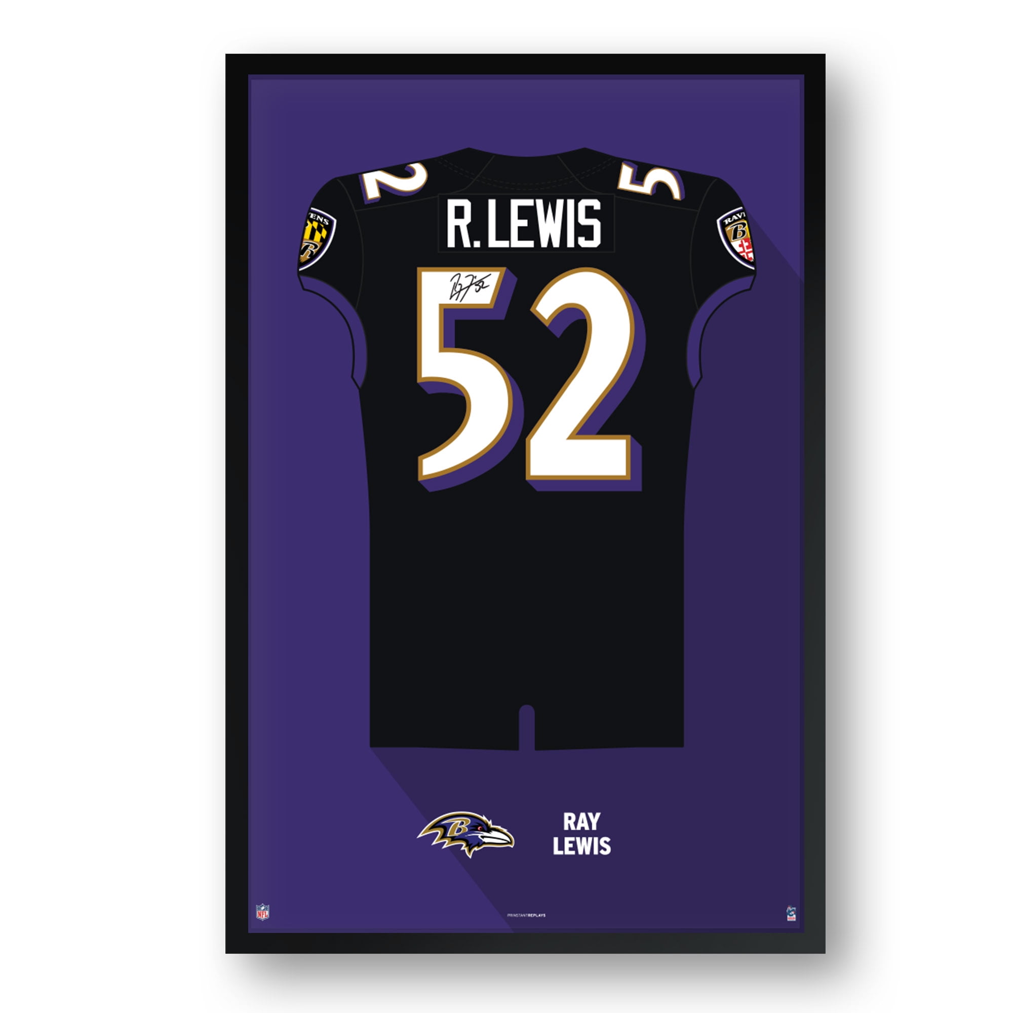 Ray Lewis Baltimore Ravens Framed 14" x 20" Retired Jersey Art Print ...