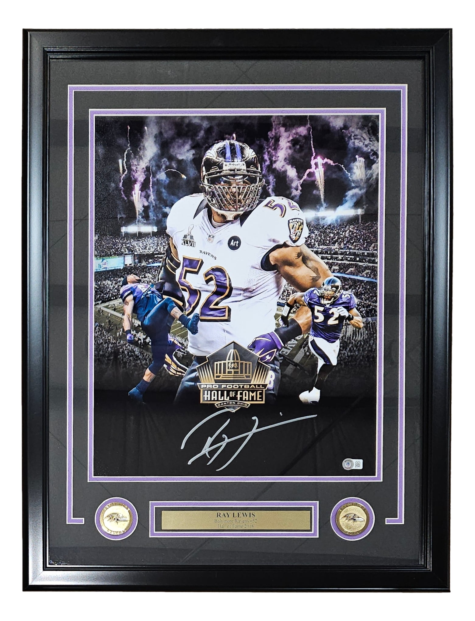 Ray Lewis Signed Framed 16x20 Baltimore Ravens Collage Photo BAS ITP ...