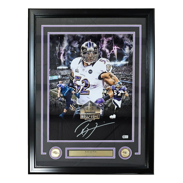 Ray Lewis Signed Framed 16x20 Baltimore Ravens Collage Photo BAS ITP ...