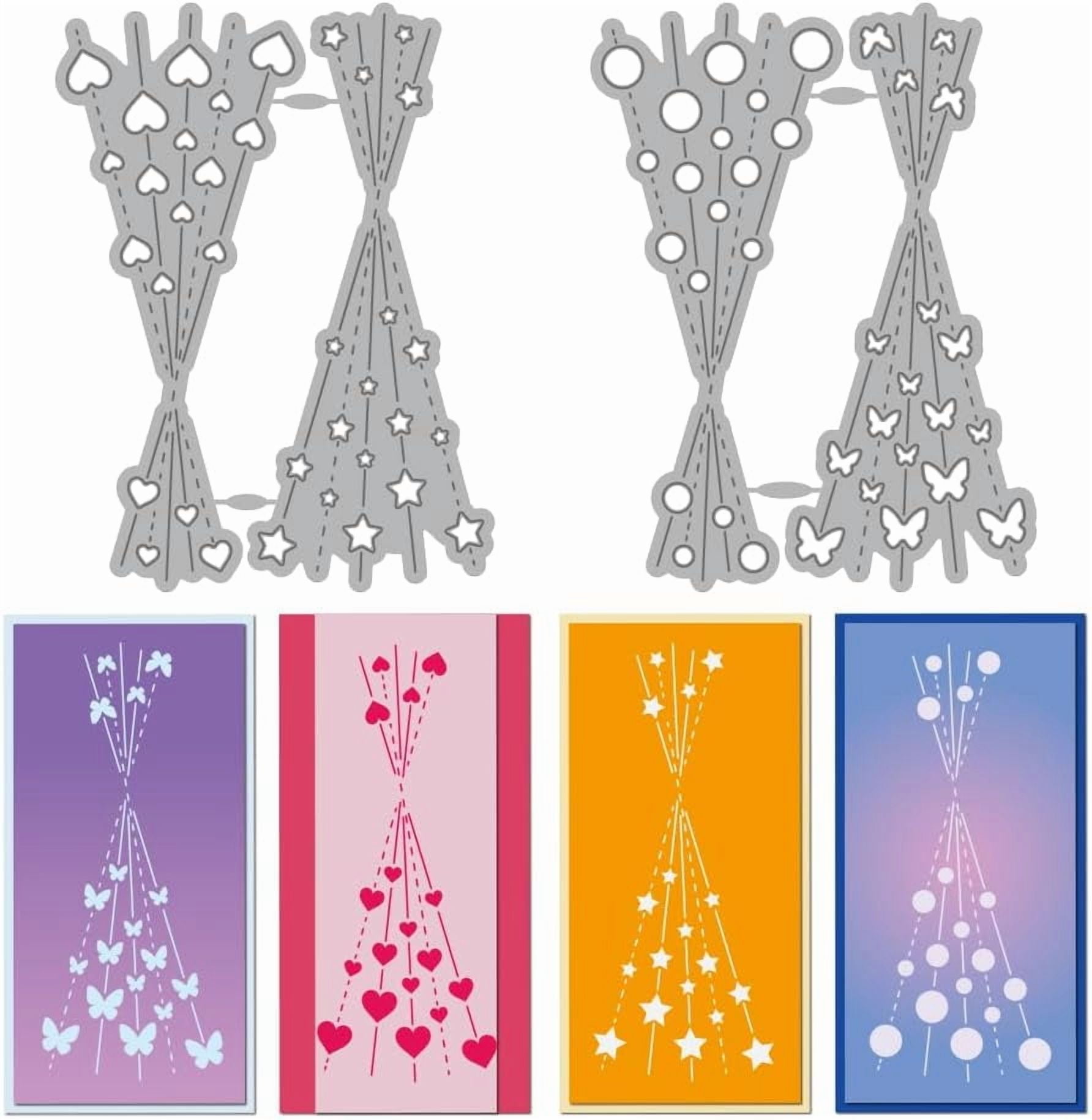 Ray Marks and Diagonal Stripes Heart Star Round Butterfly Cutting Dies ...