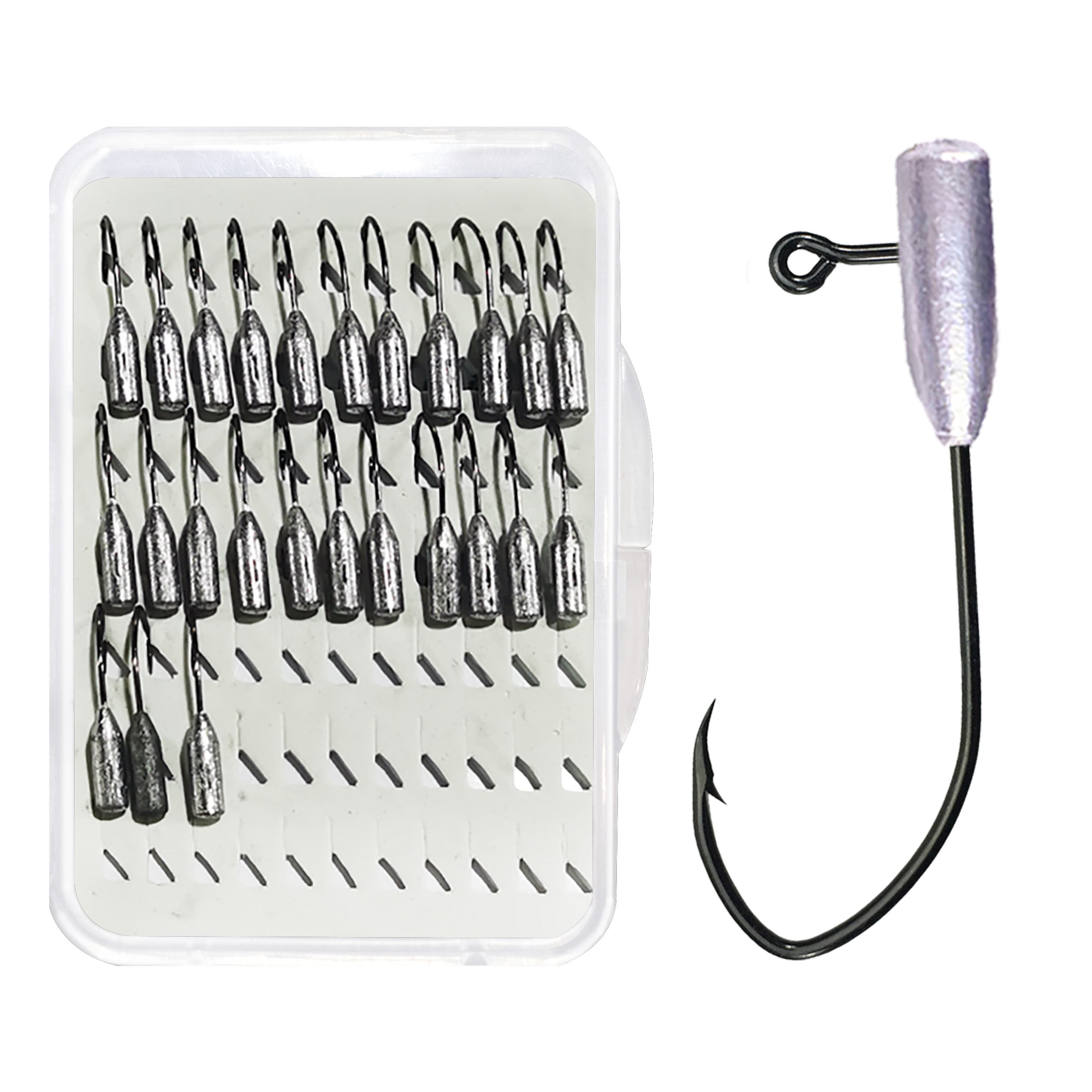 Ray Mini Tube Jig Heads for Crappie Fishing Tube Bait Jig Hooks 25 Pack ...