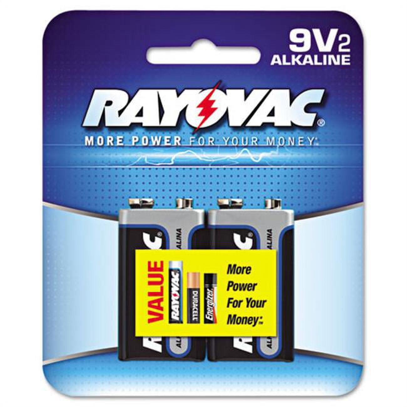 Ray-O-Vac A16042J High Energy Premium Alkaline Battery - 9V, 2 per Pack ...