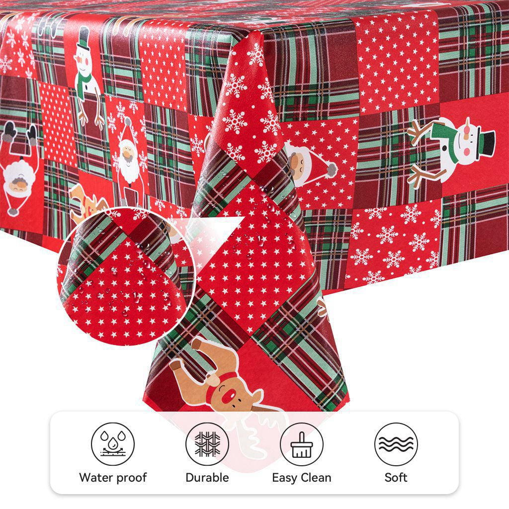 Ray Star 52x90in Christmas Rectangle Tablecloth - Waterproof Spill ...
