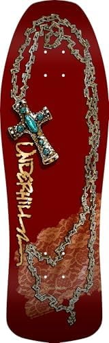Ray Underhill Cross Reissue Skateboard Deck, Burgundy/Gold Foil, 9.9" x ...