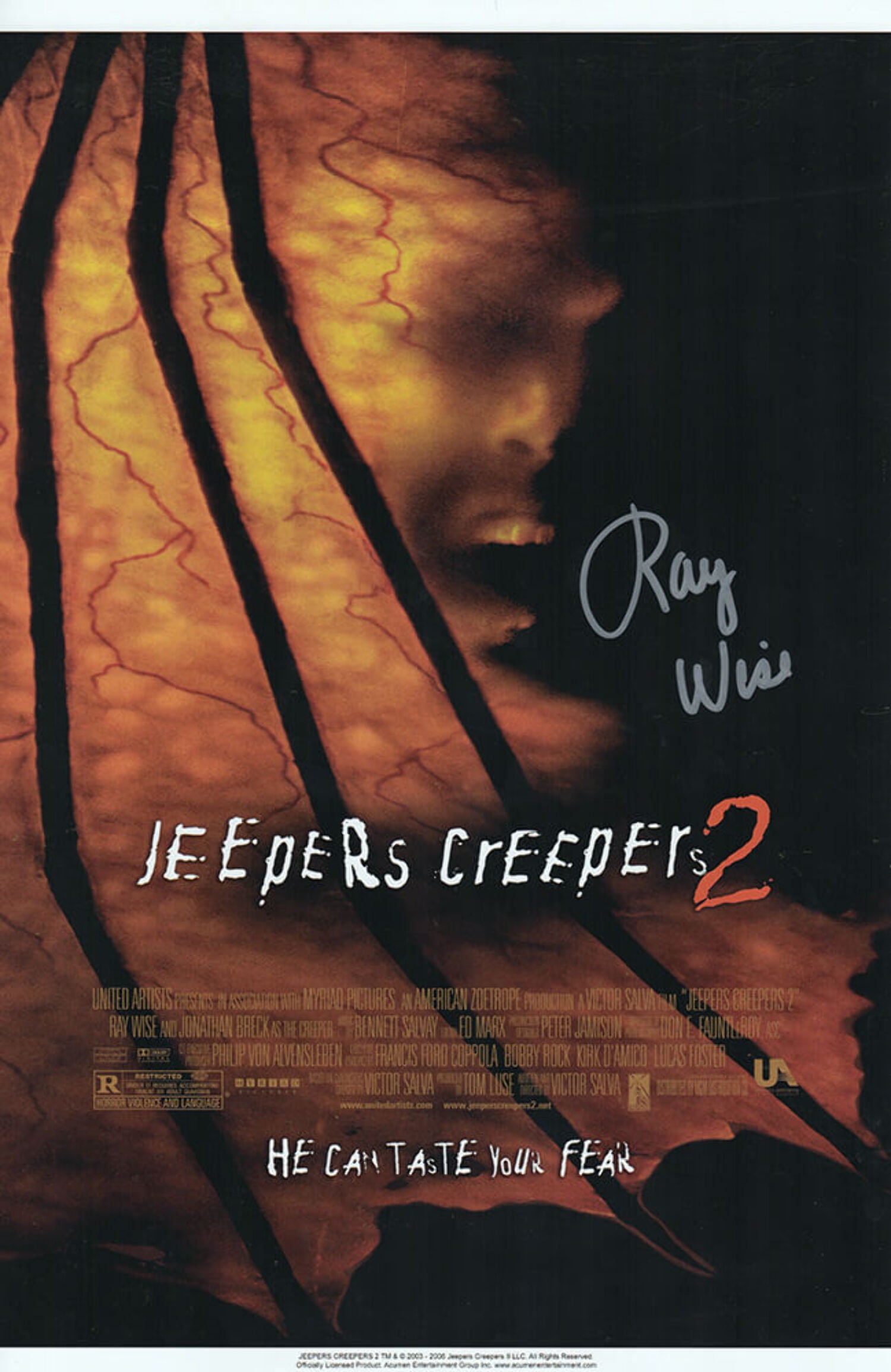 Ray Wise Signed Jeepers Creepers 2 11x17 Movie Poster - Walmart.com