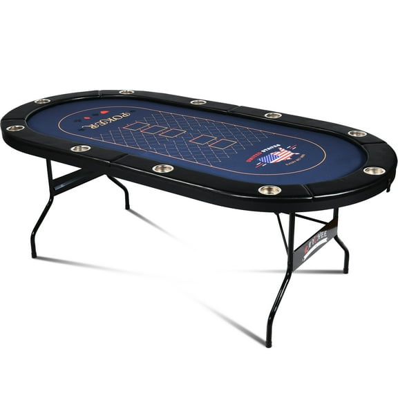 8 Player Poker Table Foldable with Storage Bag,72" Texas Holdem Casino ...