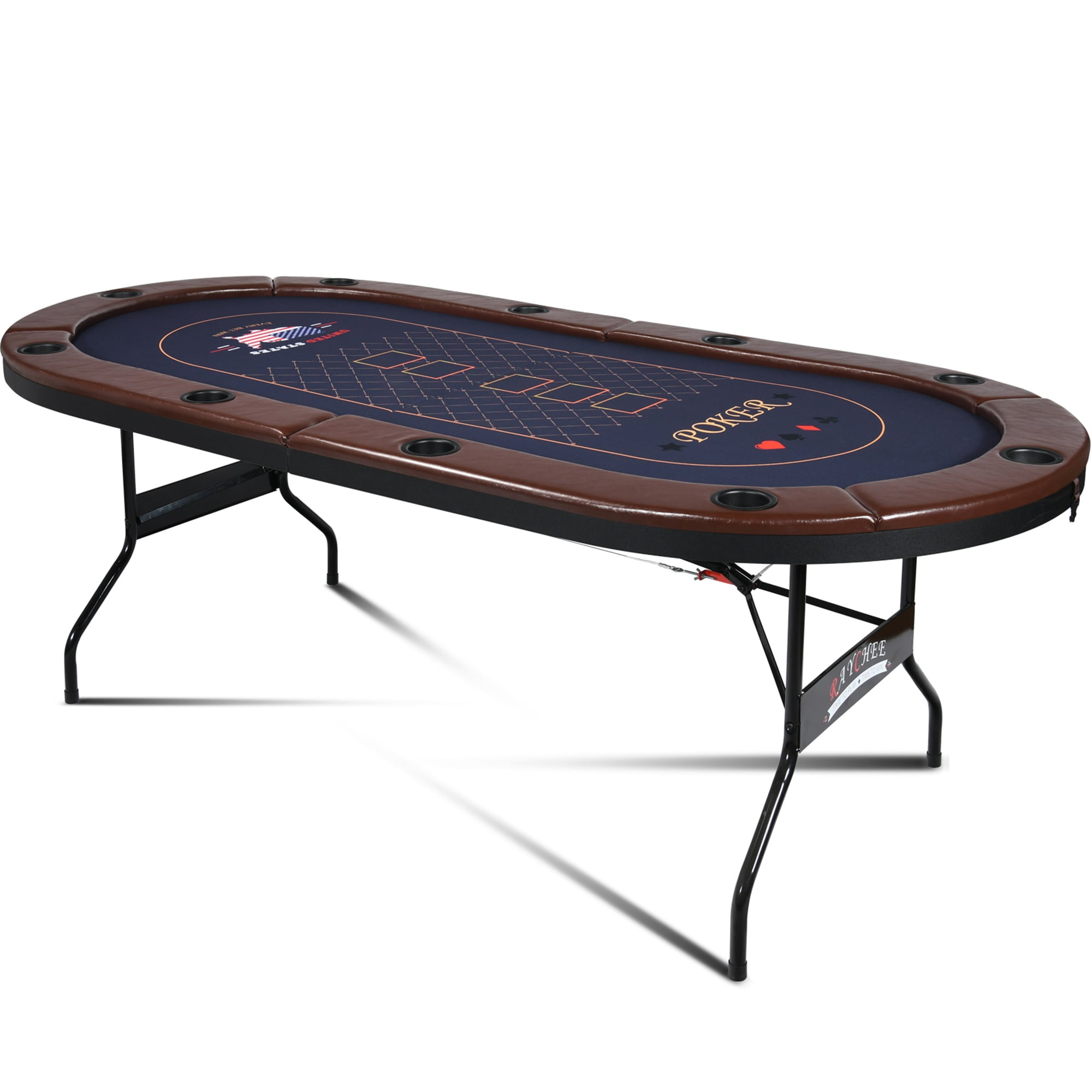 RayChee 10 Player Foldable Poker Table,Texas Holdem Table for Game Room ...