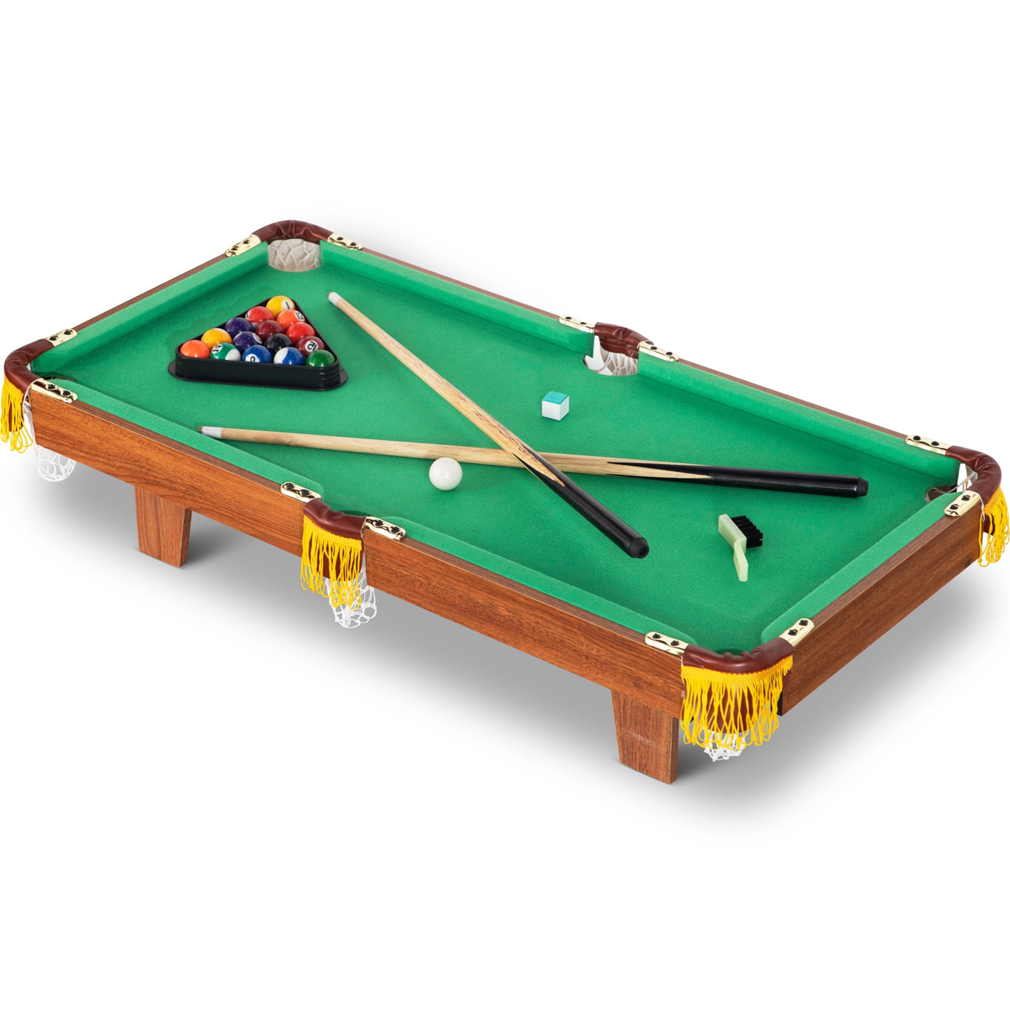 R RAYCHEE 36in Mini Tabletop Pool Set, Portable Billiards Game, Dark ...
