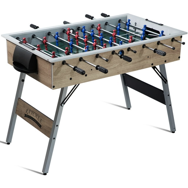 RayChee 48" Folding Foosball Table, Foldable Space Saving Table Soccer ...