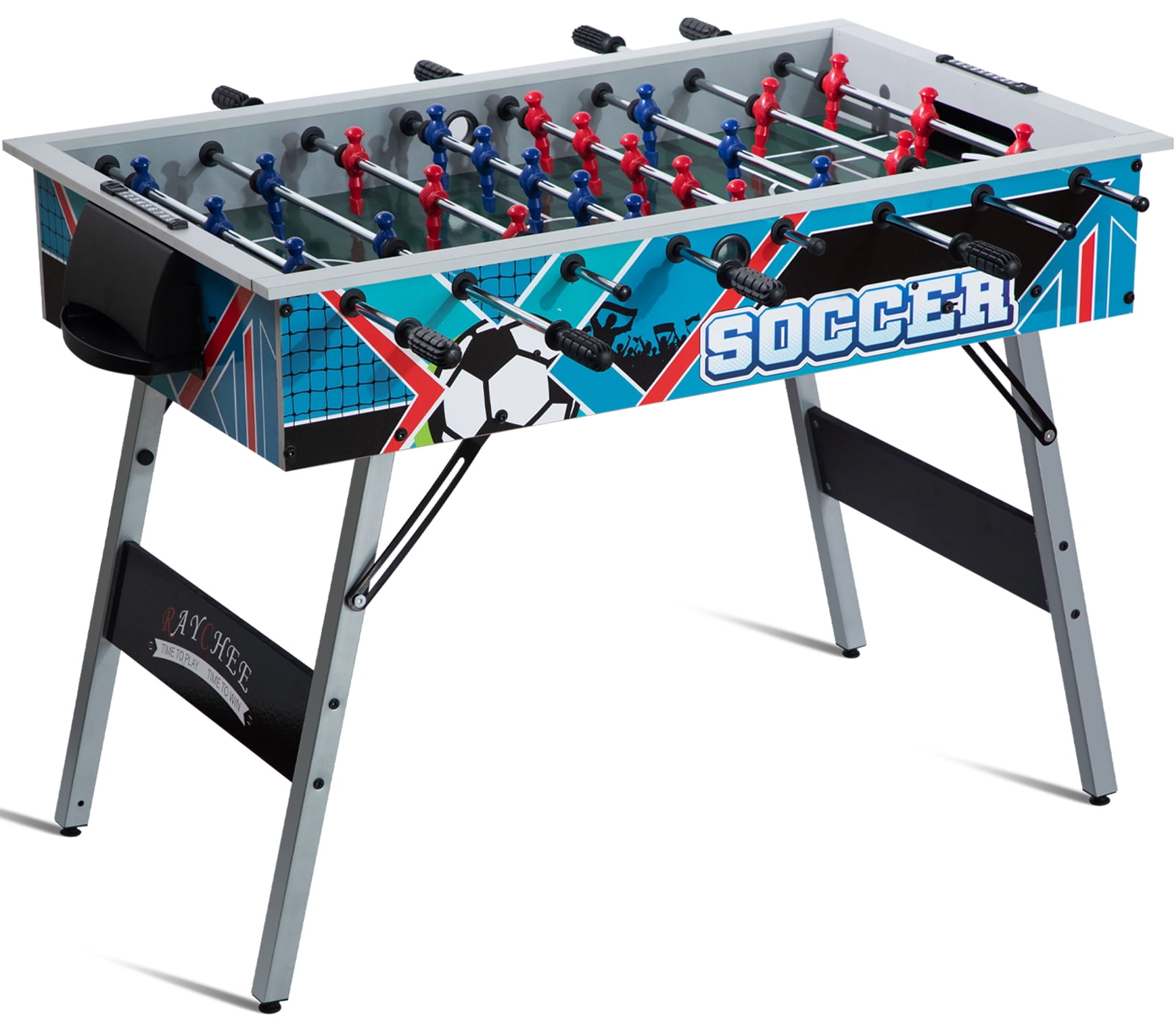 RayChee 48" Folding Foosball Table, Foldable Space Saving Table Soccer ...