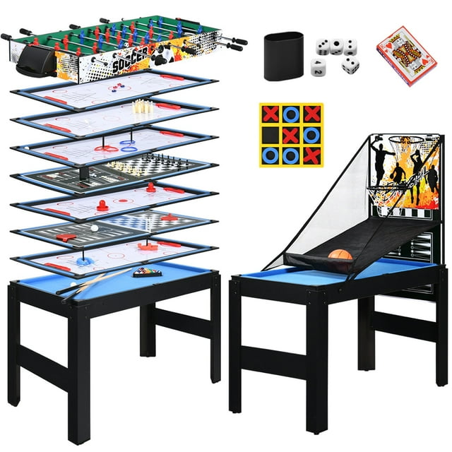 RayChee 48" Multi Game Tables 15-in-1 Combo Tabletop w/Foosball, Air ...