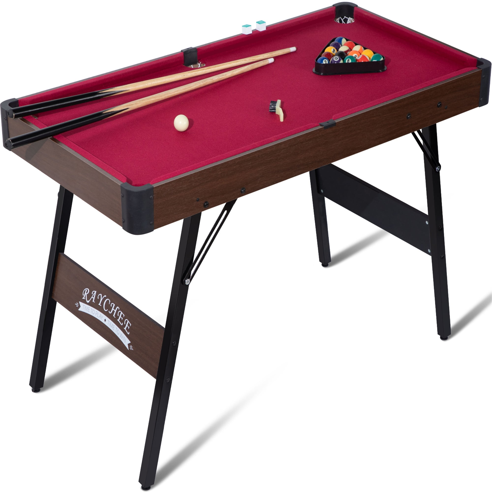 RayChee 48in Foldable Portable Pool Table for Youth, Game Tables with ...