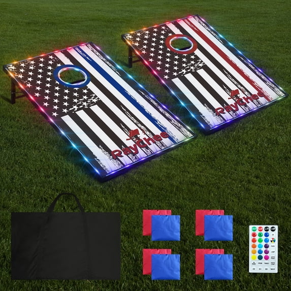 RayChee Cornhole Set with 8 Bean Bags and Carrying Case Outdoor Game ...