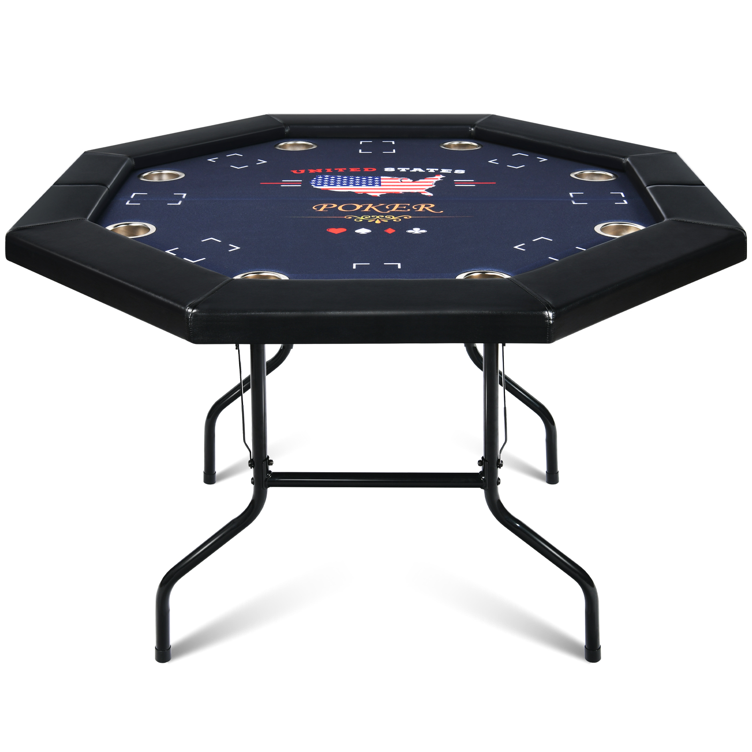 SKYSHALO 8 Player Oval Foldable Poker Table Casino Blackjack Texa ...