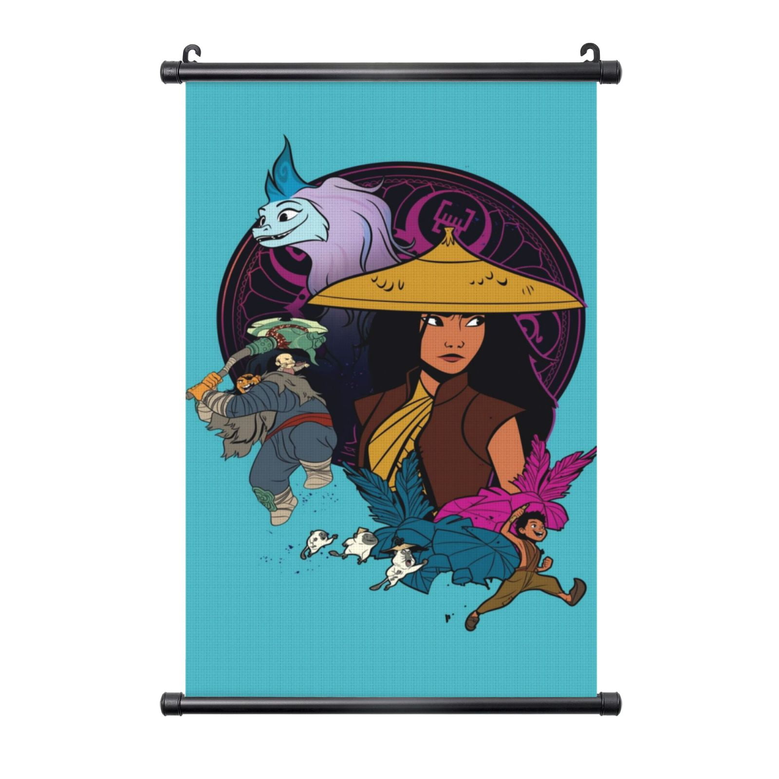 Raya And The Last Dragon Hanging Poster, Black Plastic Shaft Wall ...