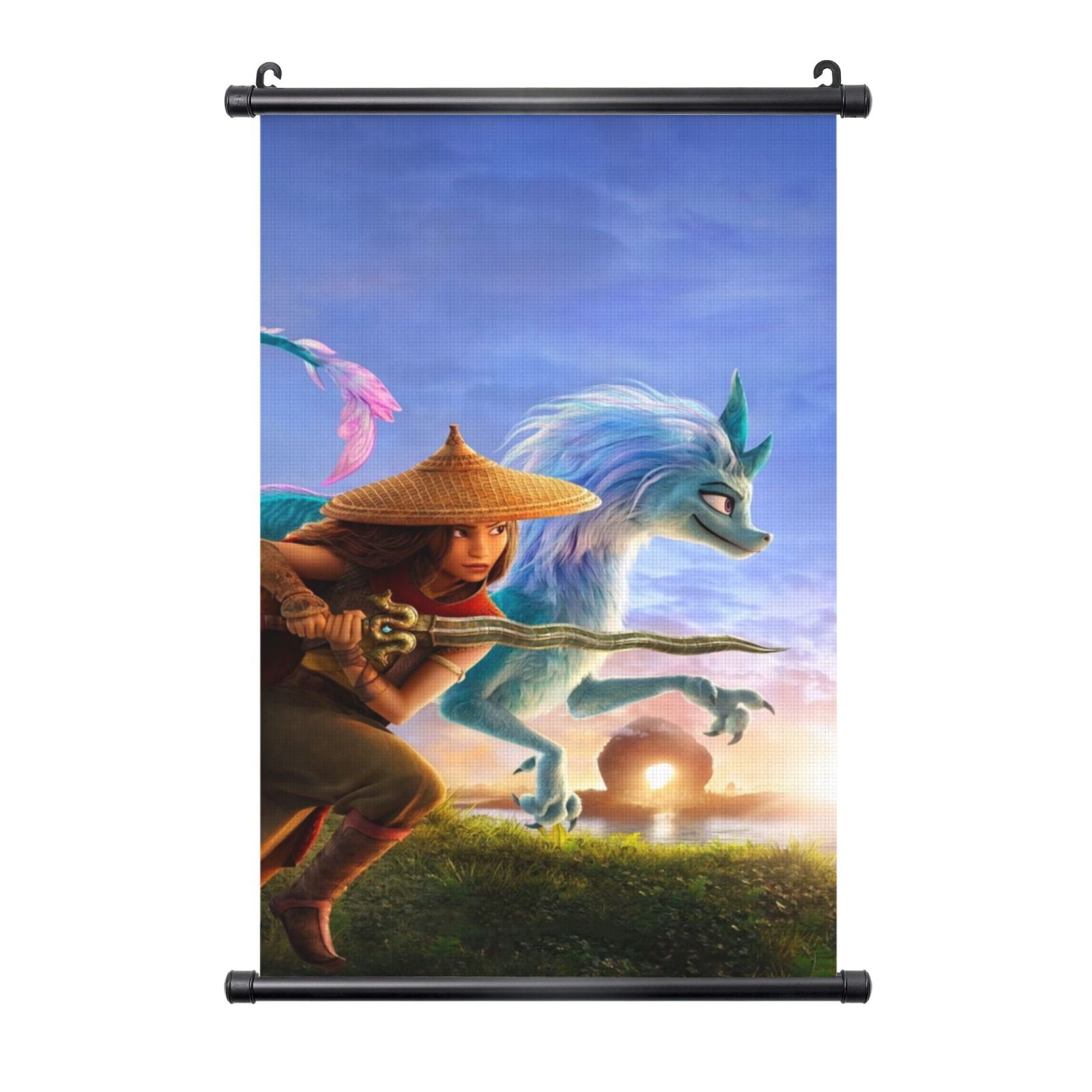 Raya And The Last Dragon Hanging Poster, Black Plastic Shaft Wall ...