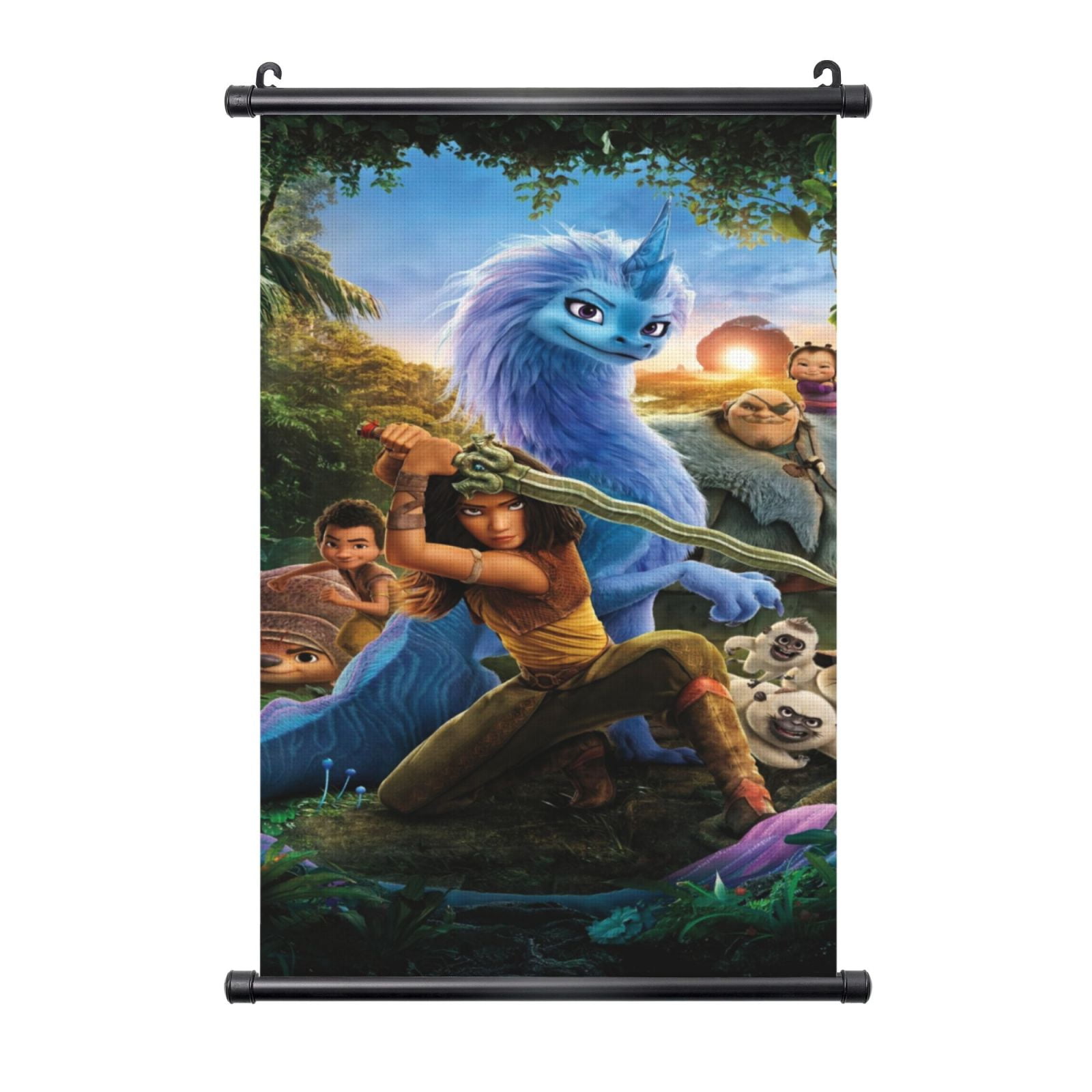 Raya And The Last Dragon Hanging Poster, Black Plastic Shaft Wall ...