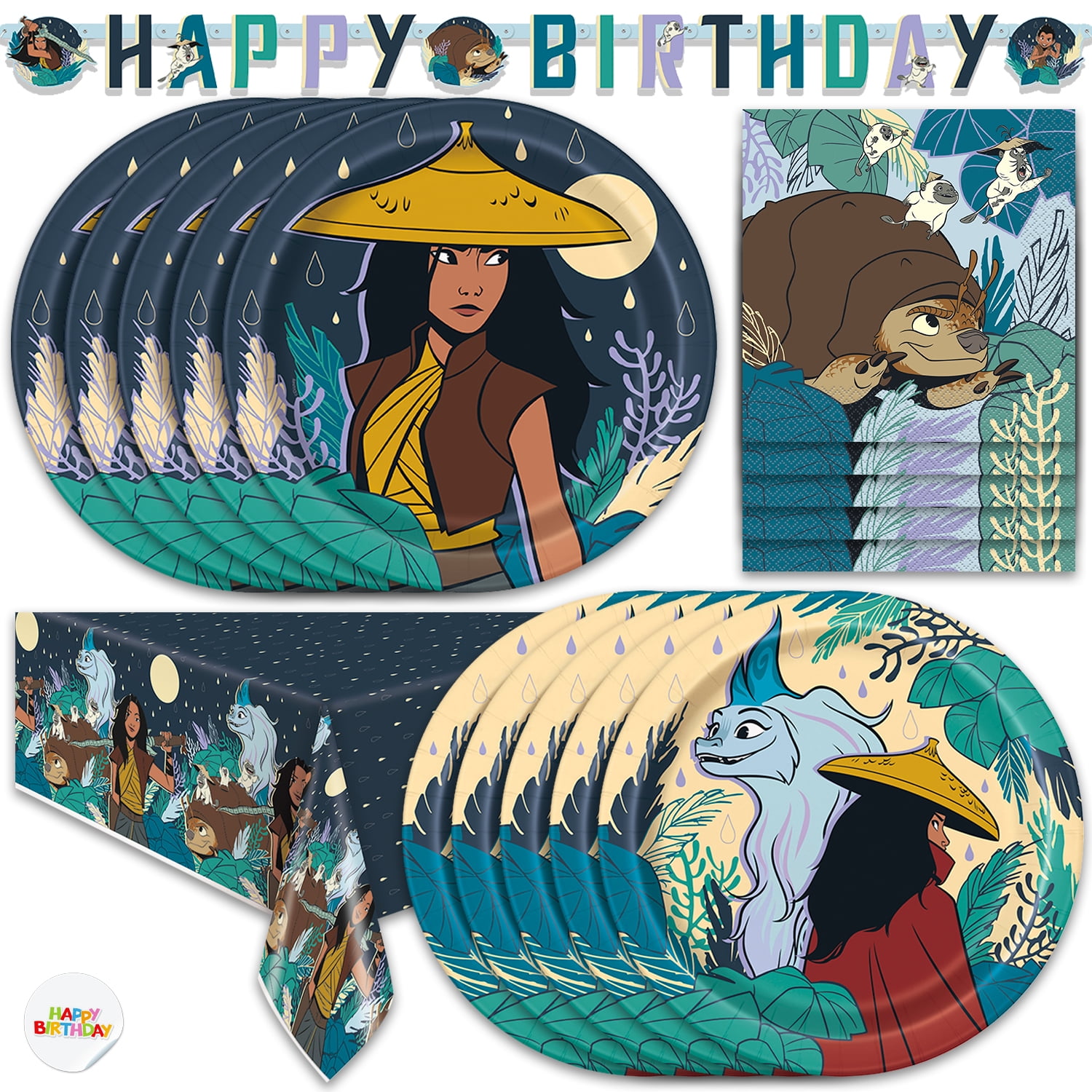 Raya and The Last Dragon Birthday Party Decorations Set | Includes ...