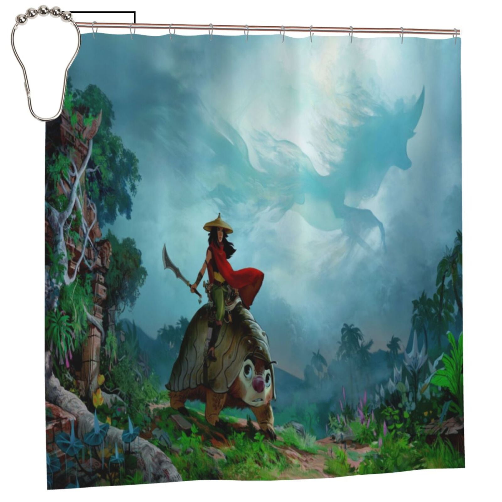 Raya and the Last Dra-go Shower Curtain Cartoon Decorative Bath Curtain ...