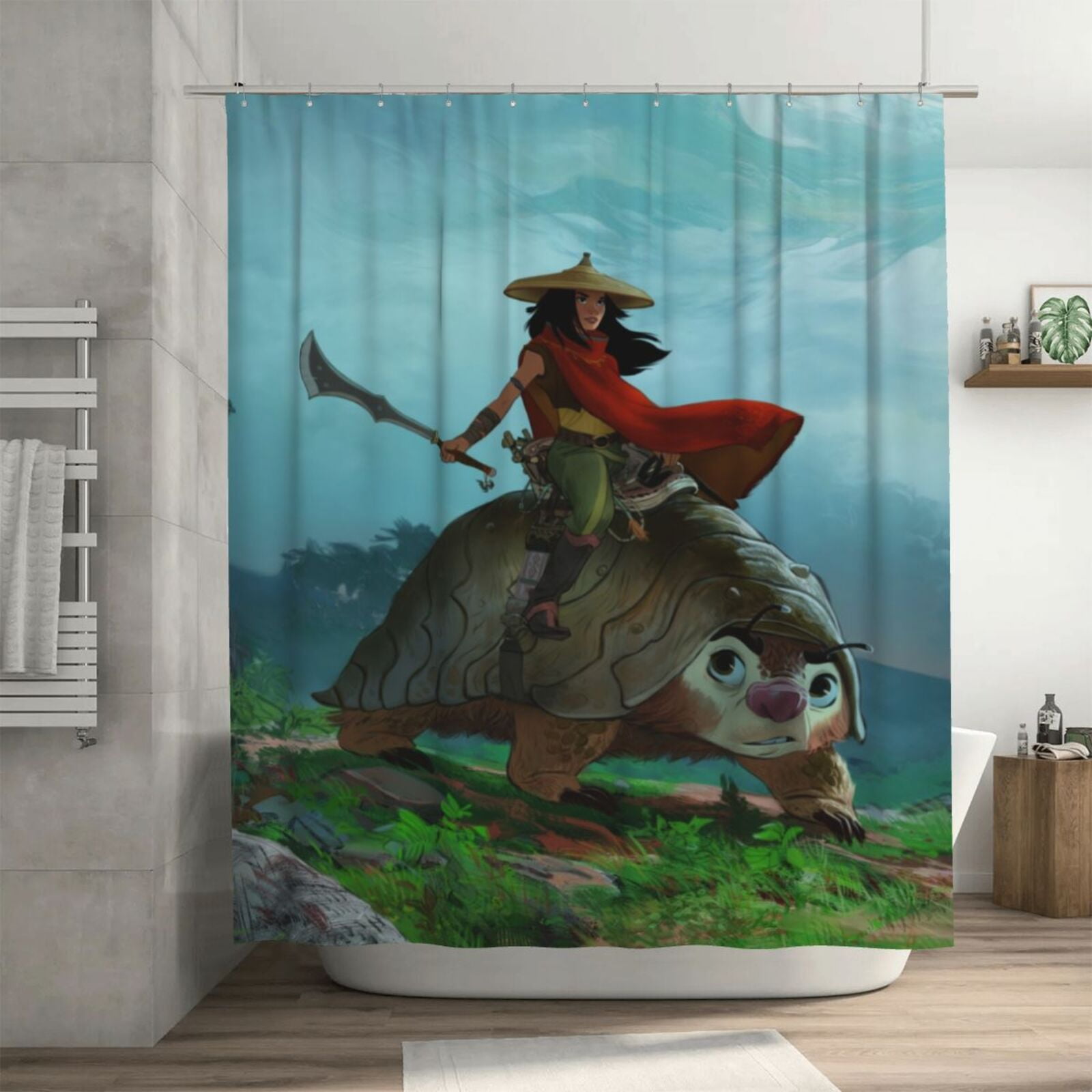 Raya and the Last Dragon Shower Curtain, Lovely Cartoon Shower Curtains ...
