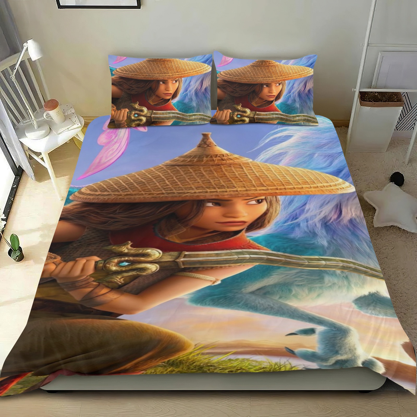 Raya Themed Bed Sheet Set Three Piece Set 68x86 In ches Comfortable And ...