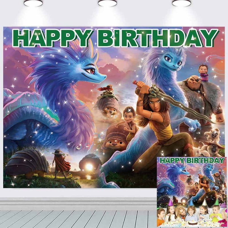 Raya and The Last Dragon Backdrop Banner Party Supplies Poster Movie ...