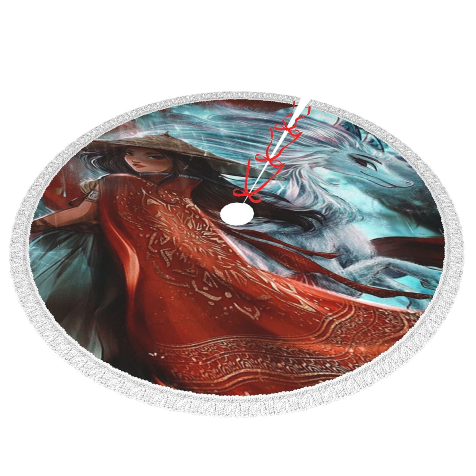 Raya and Last Drago Christmas Tree Skirt for Xmas Halloween New Year ...