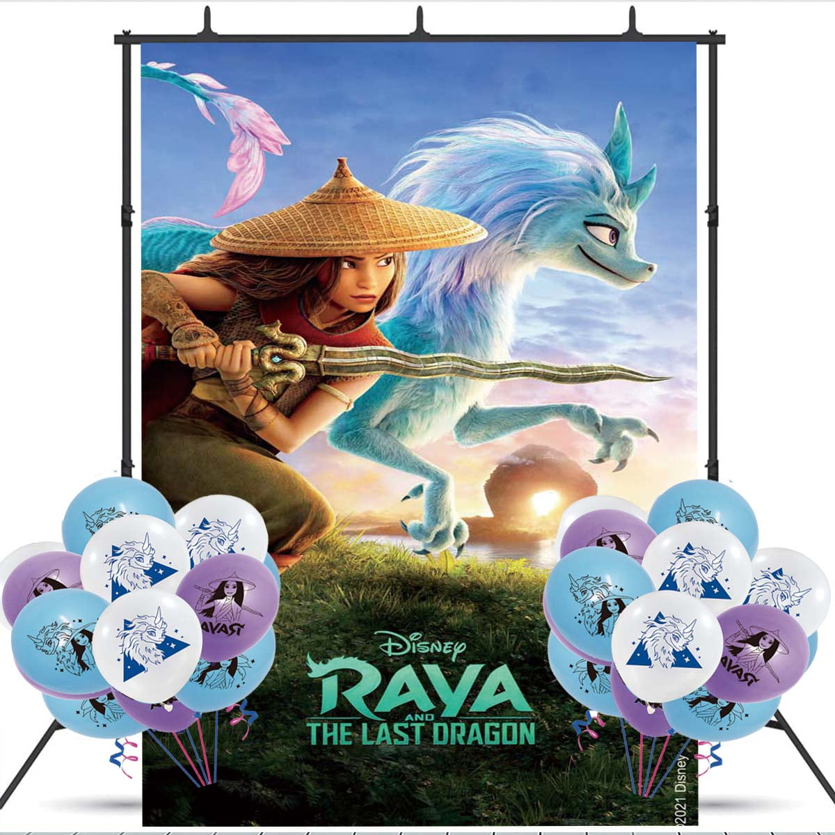 Raya and the Last Dragon Party Decorations Backdrop Banner Balloons ...