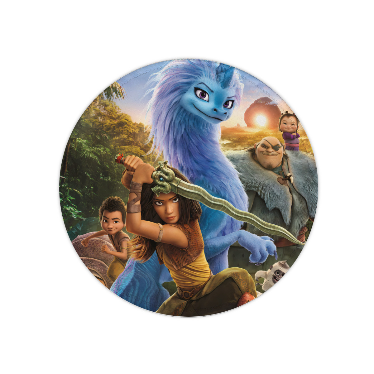 Raya and the Last Dragon Round Mouse Pad Cute Non-slip Rubber Base ...