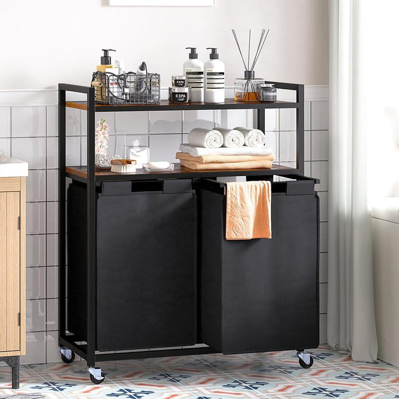 Raybee 112L Laundry Sorter – 2-Section Hamper with Washable Bags ...