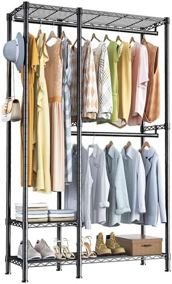 Raybee 77" H Heavy Duty Clothes Rack Wire Clothing Racks Adjustable for ...