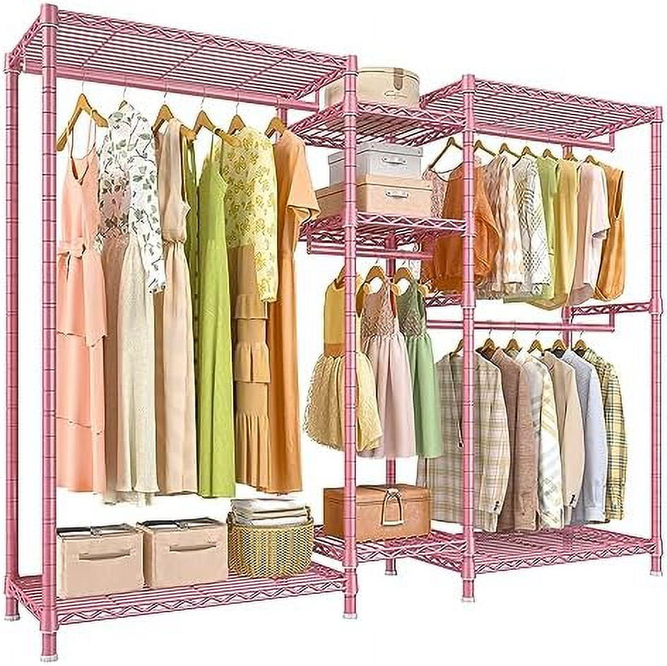 Raybee Clothes Rack Heavy Duty Clothing Racks for Hanging Clothes ...
